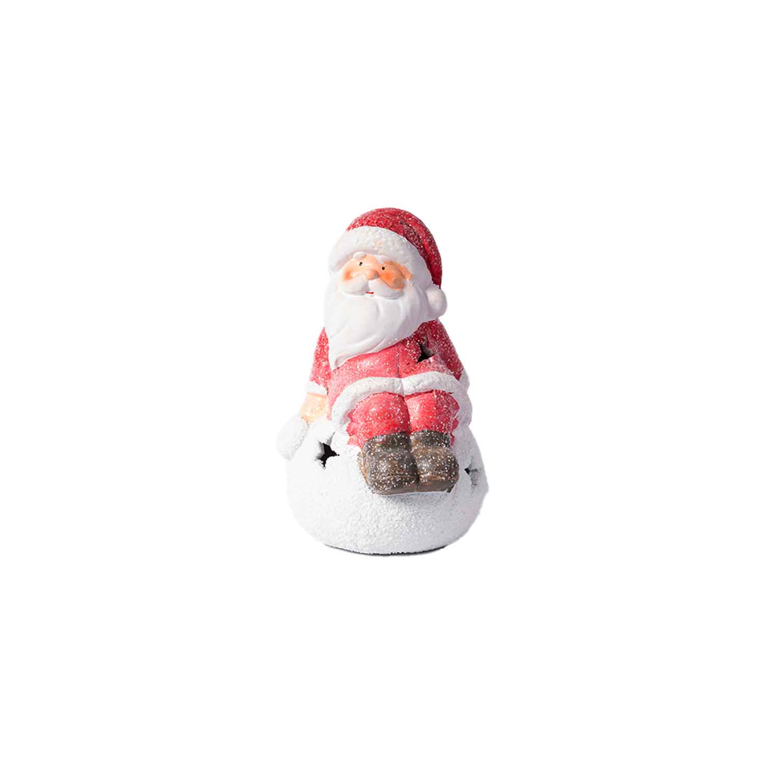 LIT Ceramic Santa with Snow – World of Christmas